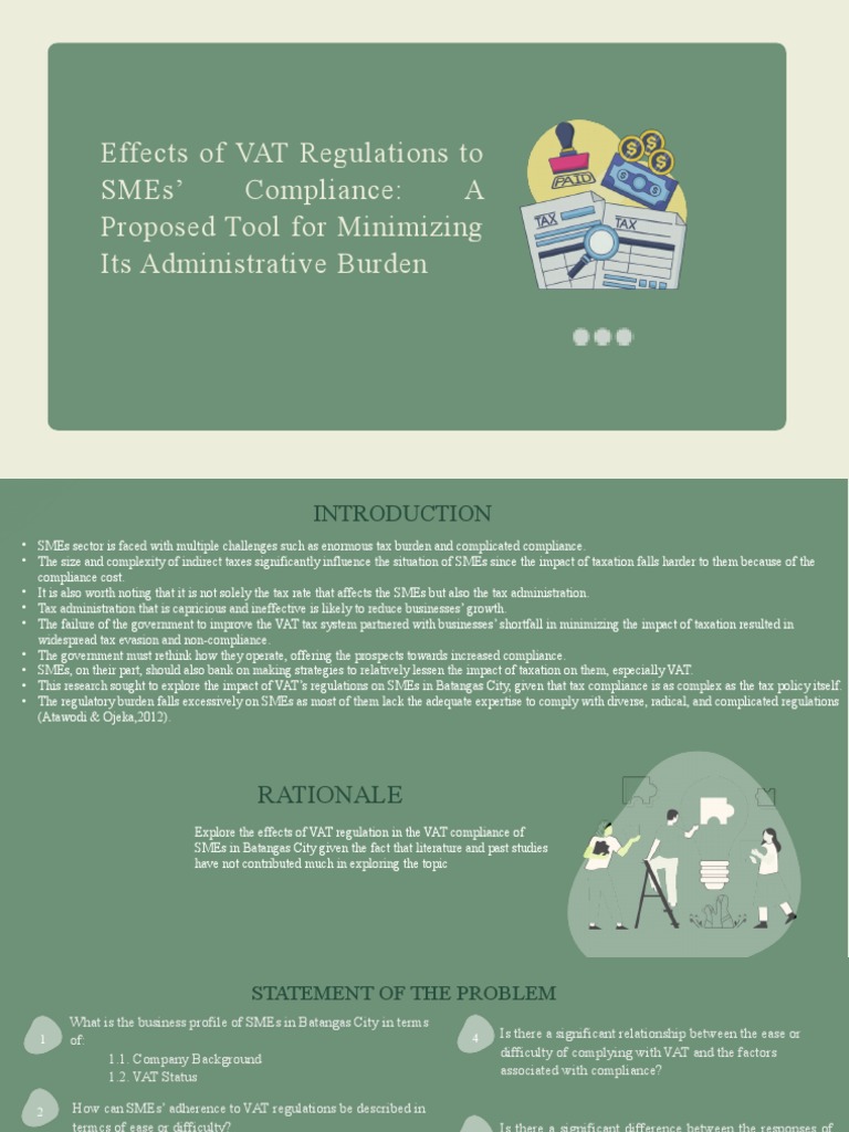 Effects of Vat Regulations To Smes' Compliance: A Proposed Tool For ...