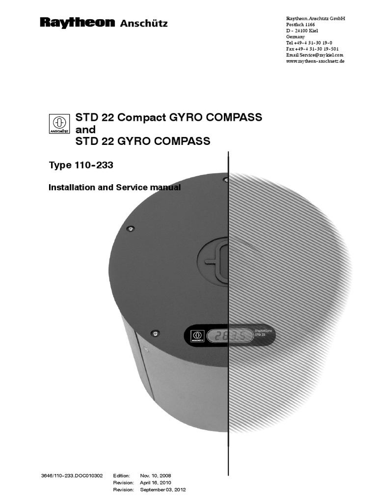 Service Manual, Gyro Compass Standard 22 | PDF | Compass | Electrical ...