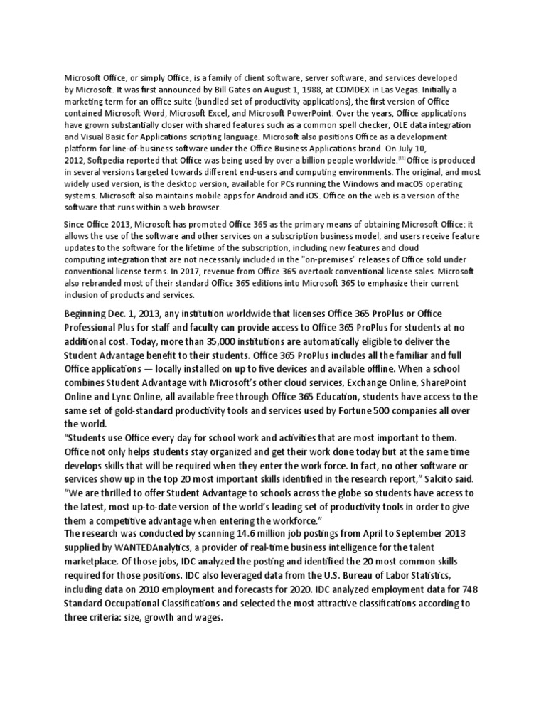 Microsoft Office | PDF | Microsoft Office | Software