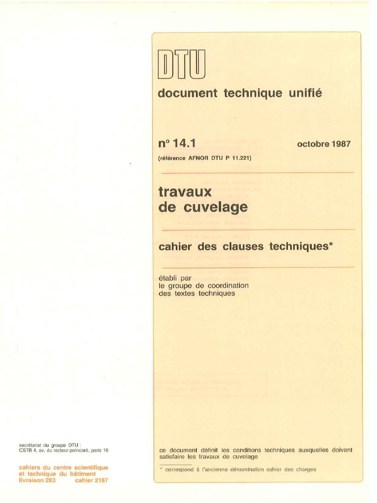Dtu 14 Cuvelage | PDF