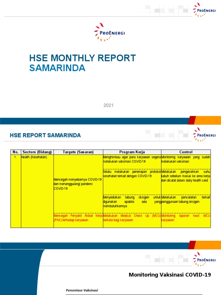 HSE Monthly Report | PDF