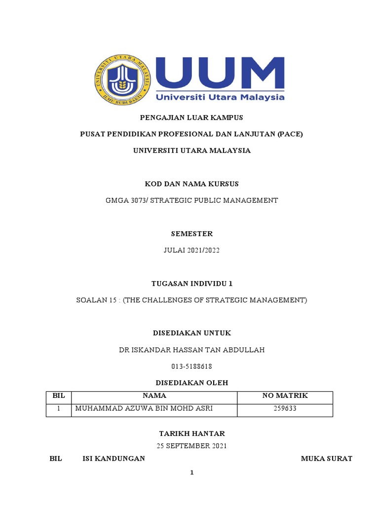 (Pengurusan Awam Strategik) | PDF