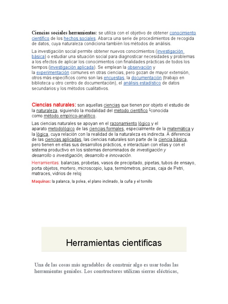 Herramientas Científicas en la Investigación | PDF | Herramientas | Science