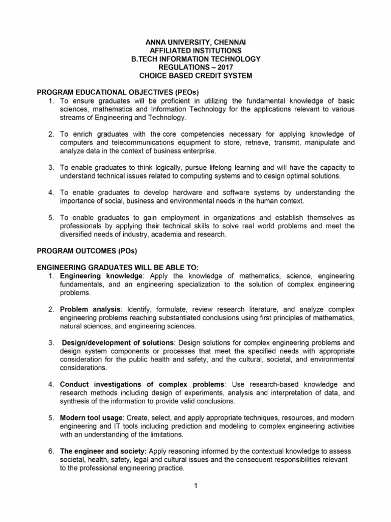 IT Syllabus 2017 Regulation | PDF