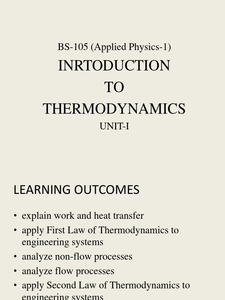 Unit - 1 Ch-1 Thermodynamics Complete Notes | PDF