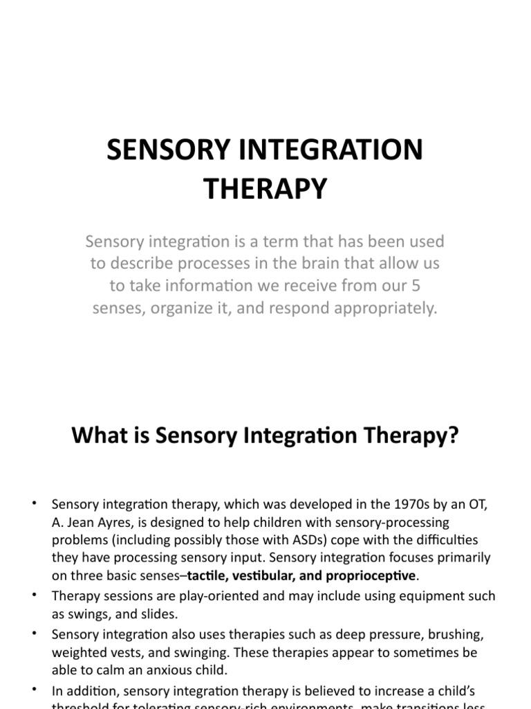 Sensory Integration Therapy | PDF | Sensory Processing Disorder ...