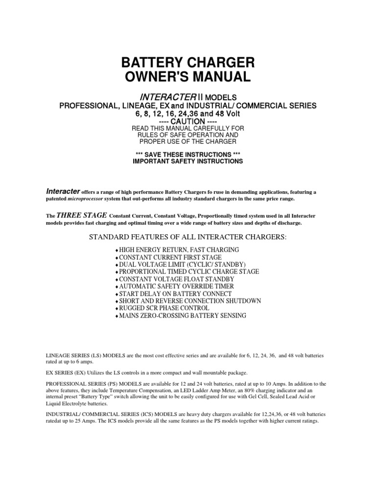 Interacter Manual | PDF | Battery Charger | Electrical Engineering