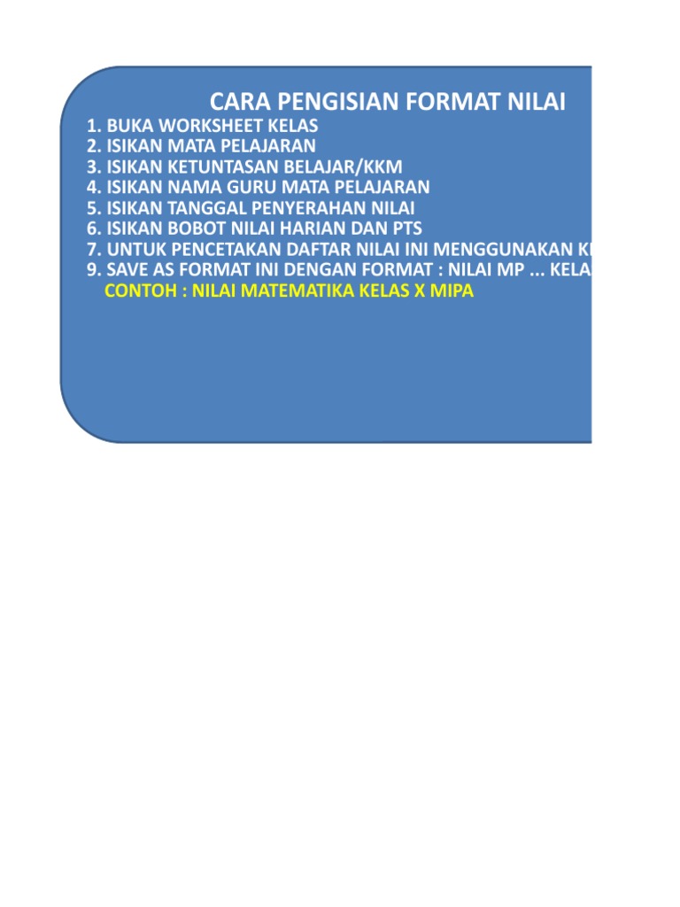 Blangko Format Nilai PTS Genap SMA YPKKP 21-22 | PDF