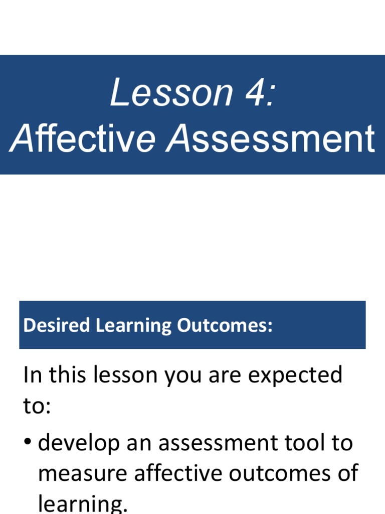 Lesson 4 Affective Assessment | PDF