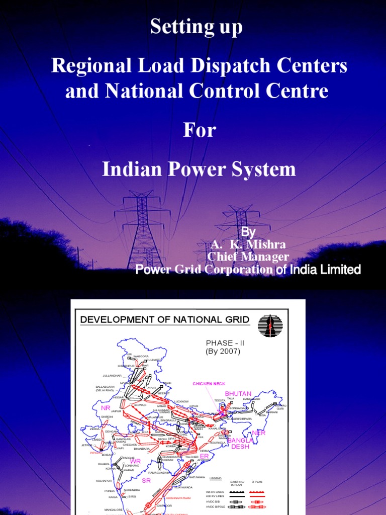 Setting Up Regional Load Dispatch Centers and National Control Centre ...