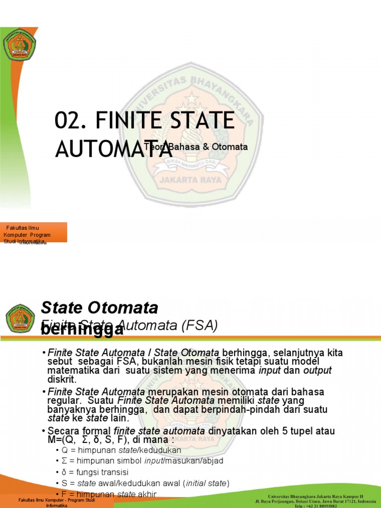 Finite State Automata: Teori Bahasa & Otomata | PDF