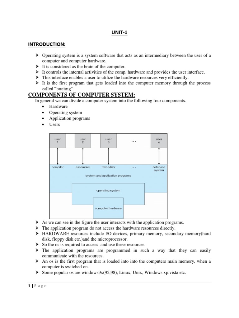 UNIT-1 OS Final | PDF | Operating System | Client–Server Model