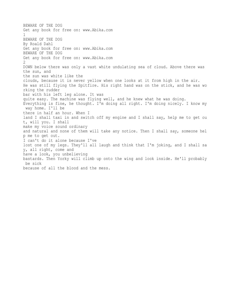 Roald Dahl - Beware of The Dog | PDF | Wing Commander (Rank) | Bathroom
