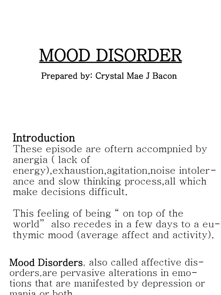 Mood Disorder | PDF | Antidepressant | Major Depressive Disorder