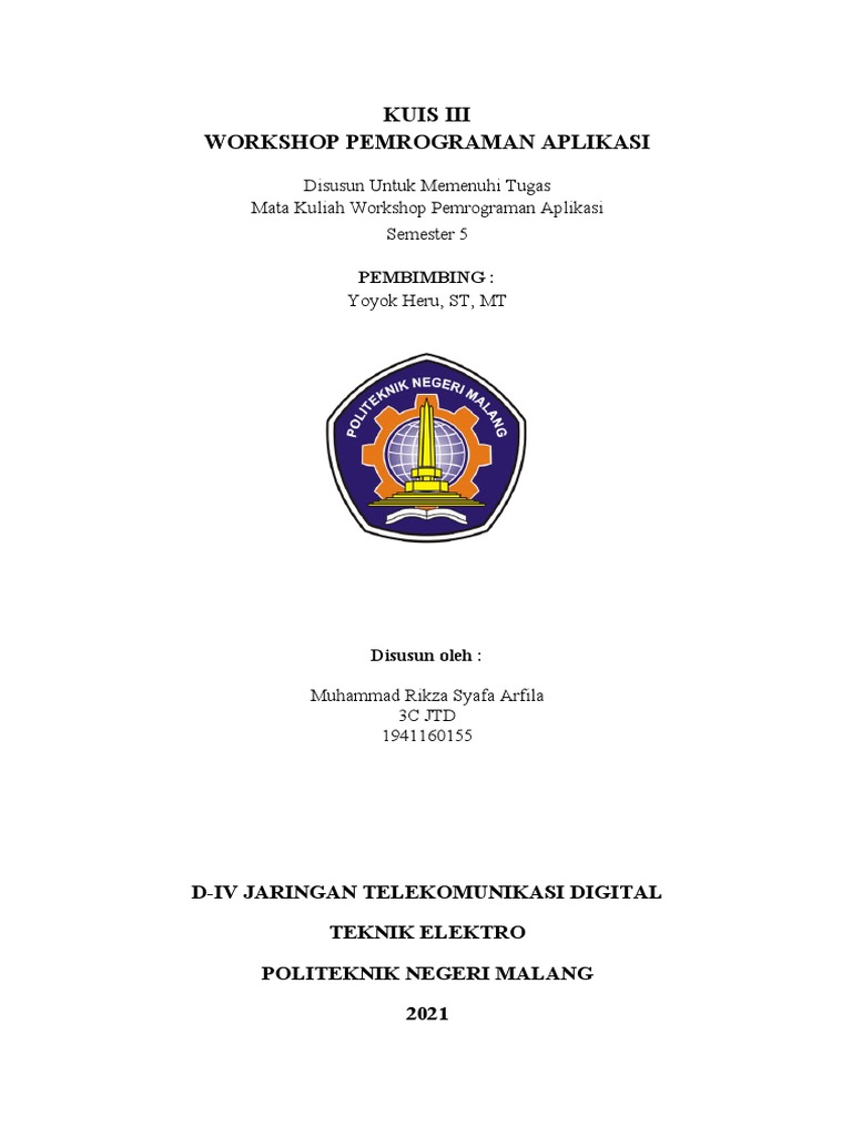 KUIS III Pemrograman Mobile | PDF | Android (Operating System) | Data