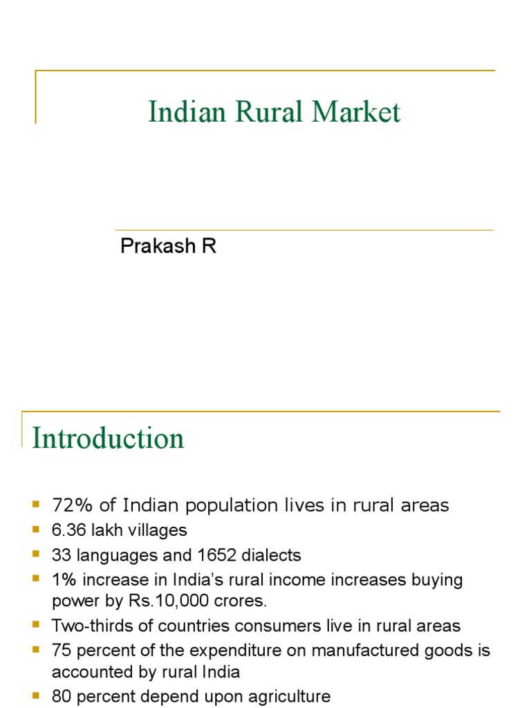 Insights into India's Rural Market | PDF | Social Science