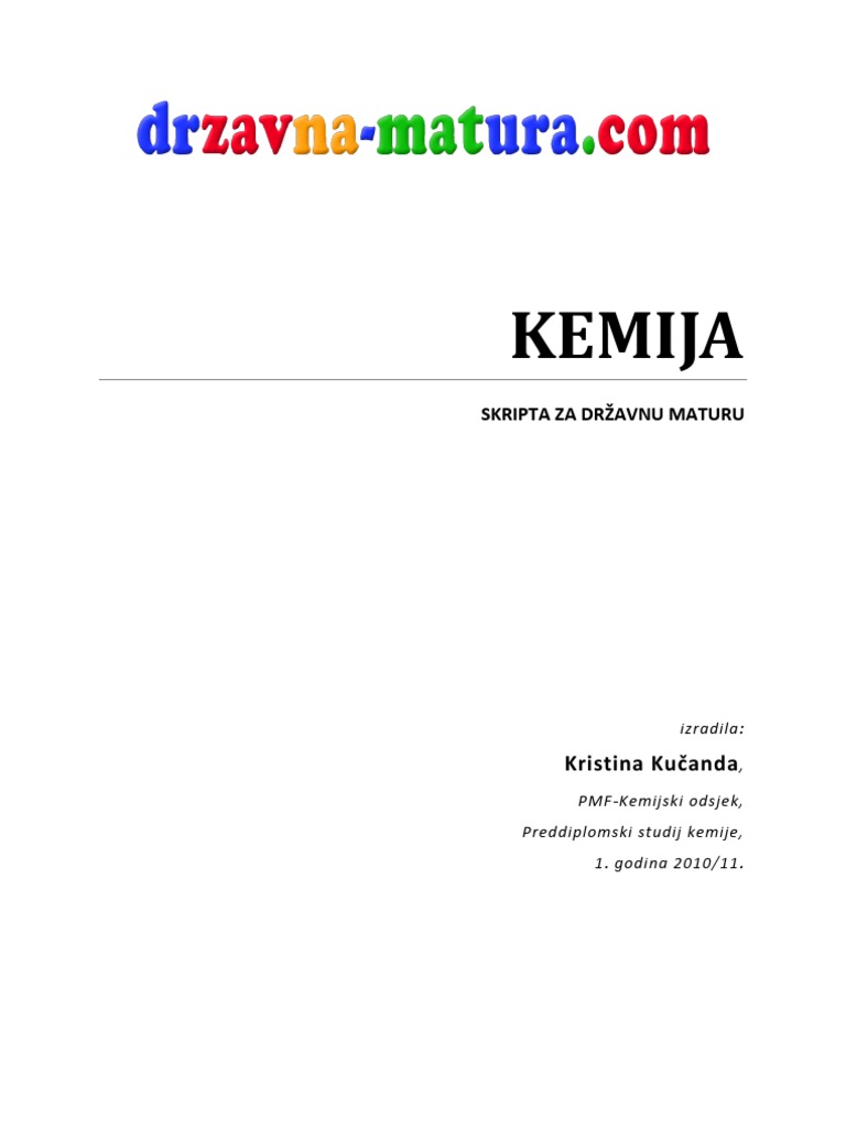 Kemija (Drzavna-Matura) | PDF