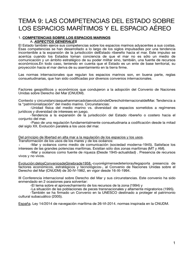 Tema 9 DIP | PDF | Zona económica exclusiva | Aguas territoriales