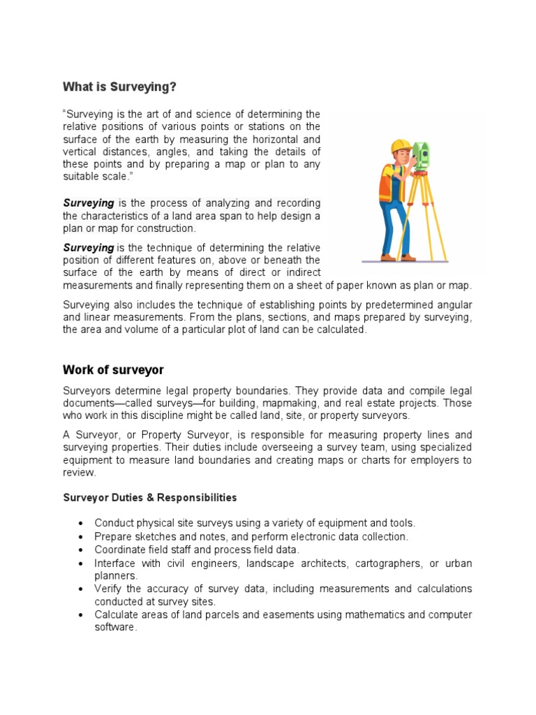 What Is Surveying?: Surveying Is The Process of Analyzing and Recording ...