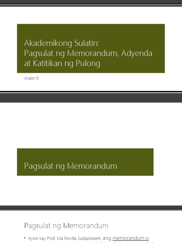 6.1. Pagsulat NG Memorandum | PDF