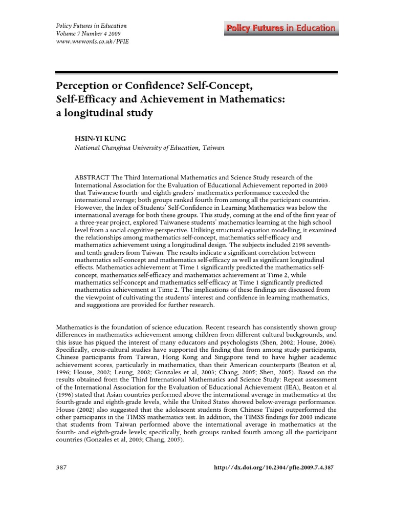 Perception or Confidence? Self-Concept, Self-Efficacy and Achievement ...