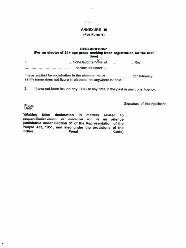 Age Declaration Form | PDF