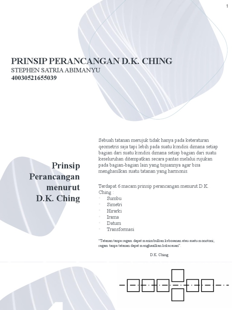 Prinsip-Prinsip Perancangan Menurut D.K. Ching | PDF