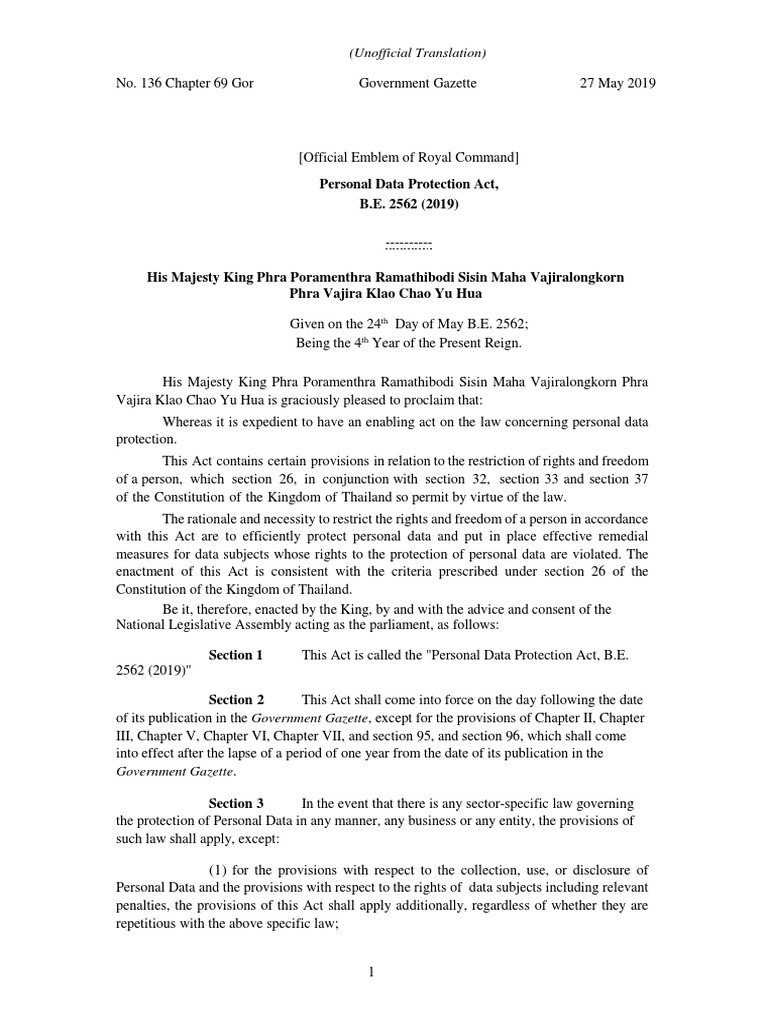 Personal Data Protection Act Summary | PDF | Confidentiality | Committee