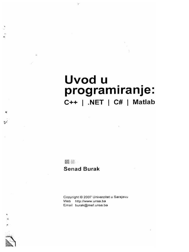 UVOD U PROGRAMIRANJE - Senad Burak | PDF