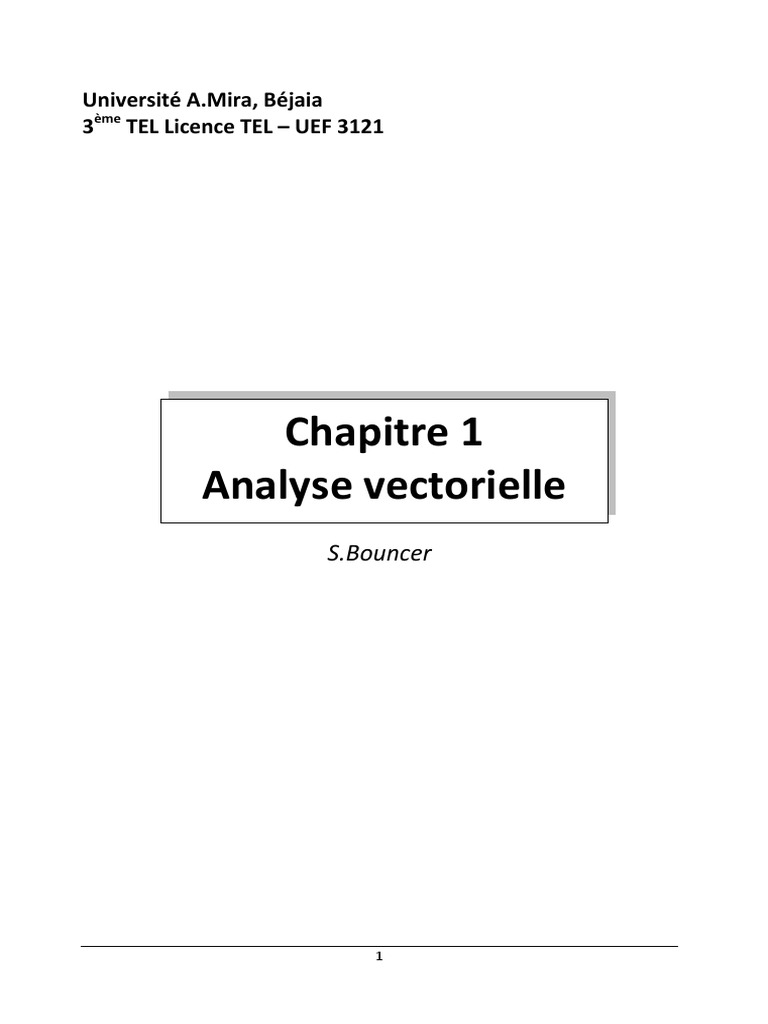 Analyse Vectorielle | PDF | Analyse vectorielle | Calcul