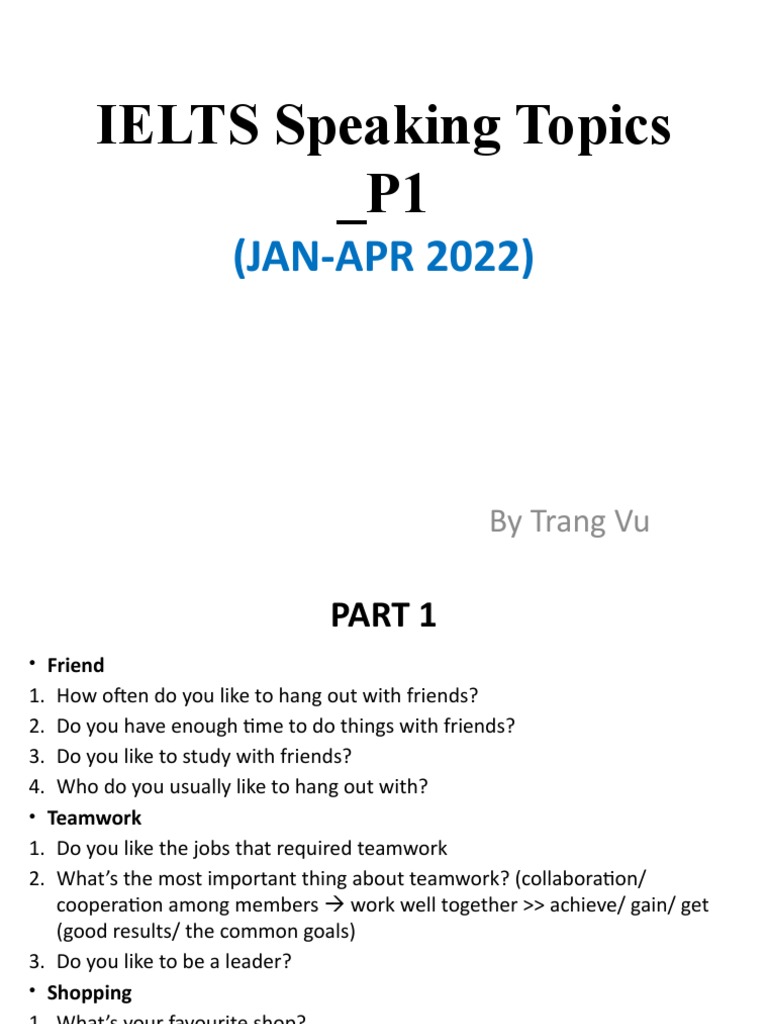 IELTS Speaking Prep Guide | PDF