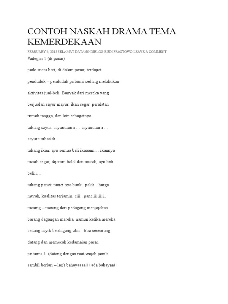 coNTOH NASKAH DRAMA TEMA KEMERDEKAAN | PDF
