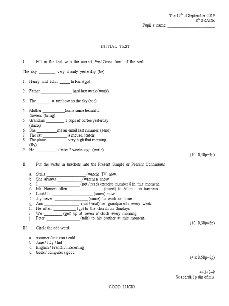 Test 8th Grade | PDF | Linguistic Morphology | Language Families