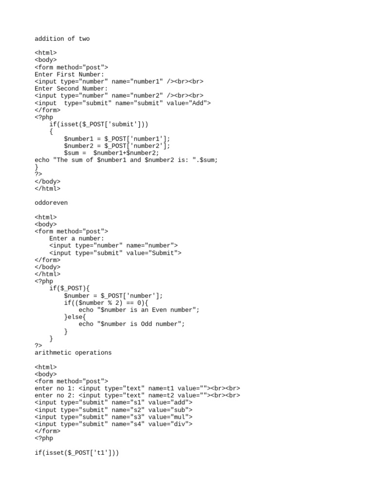 PHP Programs | PDF PHP Programs | PDF