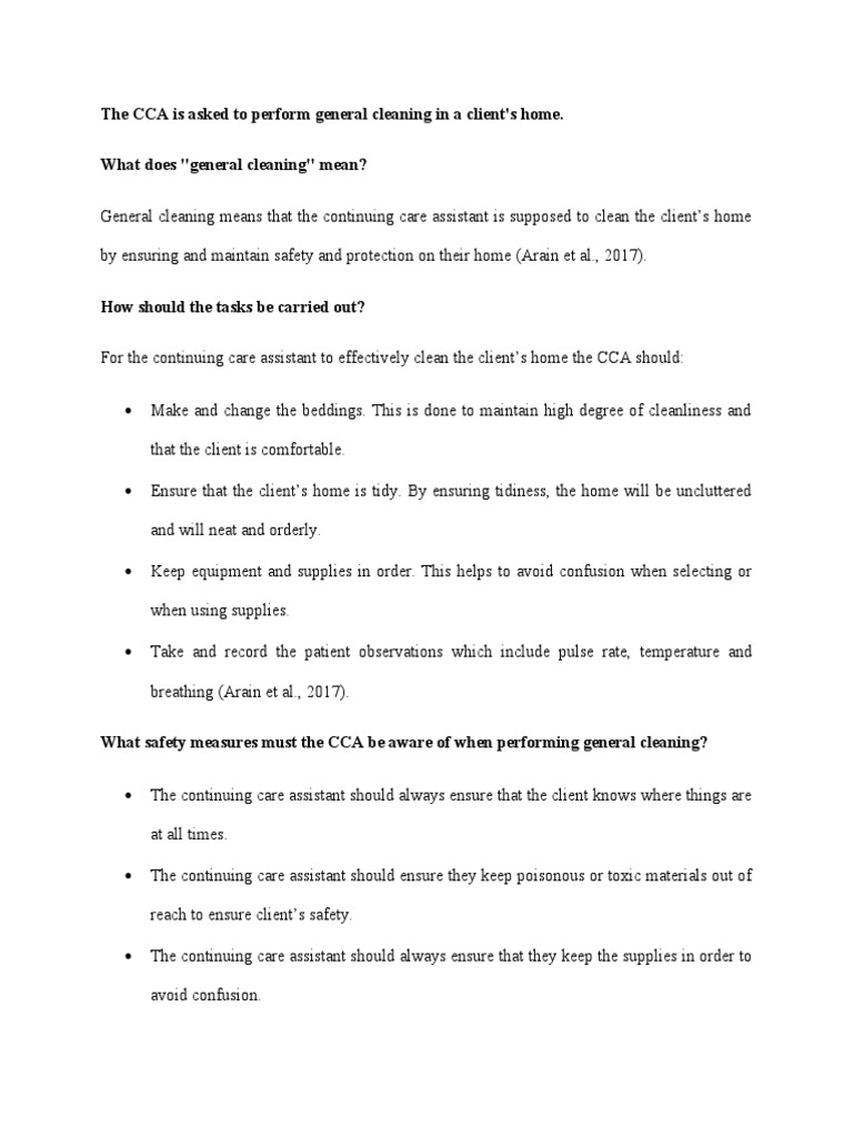 Continuing Care Assistan (CCA) | PDF | Patient | Social Programs