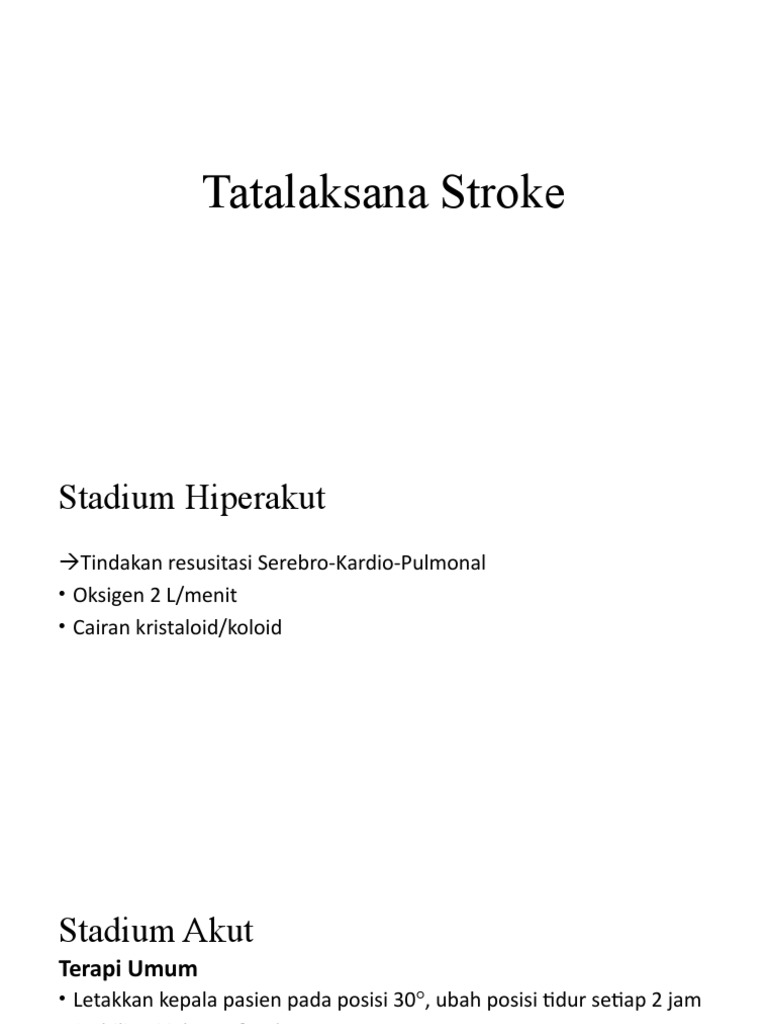 Tatalaksana Stroke | PDF