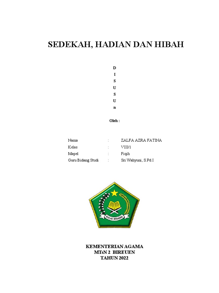 Sedekah, Hadiah, Hibah: Pengertian dan Hukum | PDF