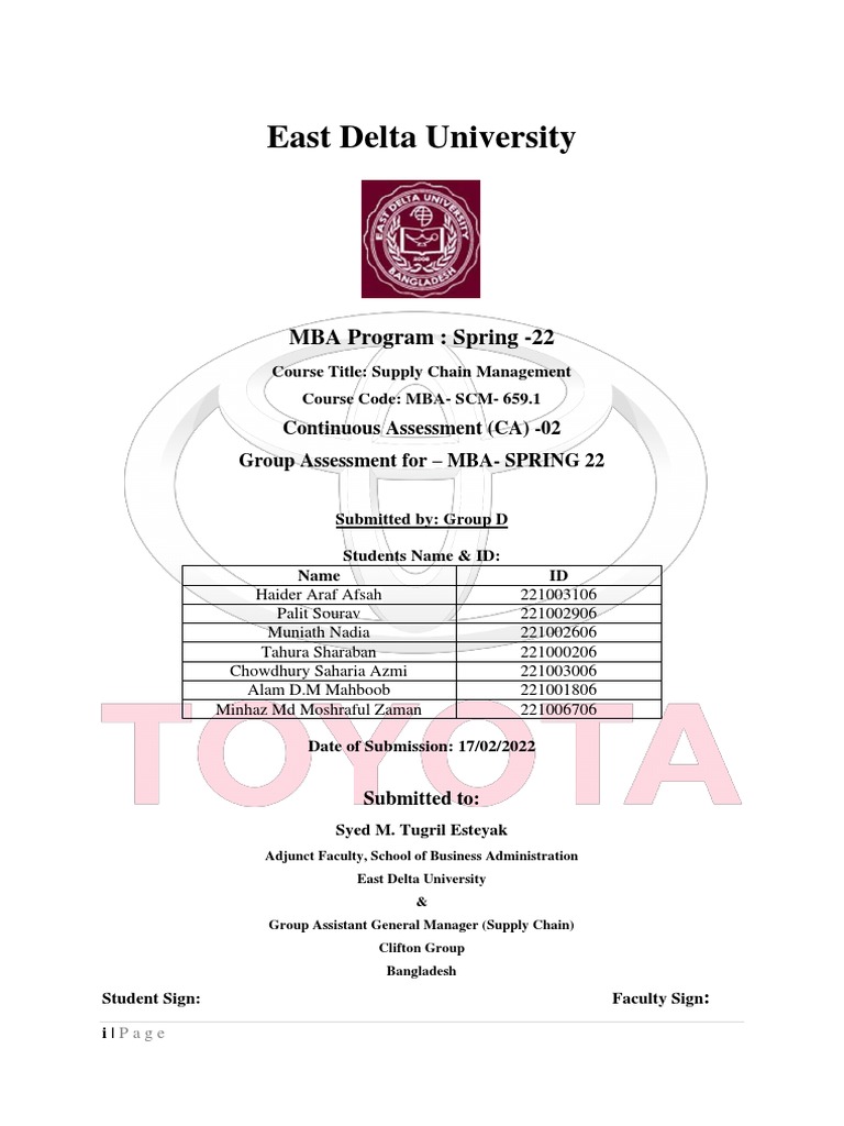SCM Group D Ca02 | PDF | Lean Manufacturing | Toyota