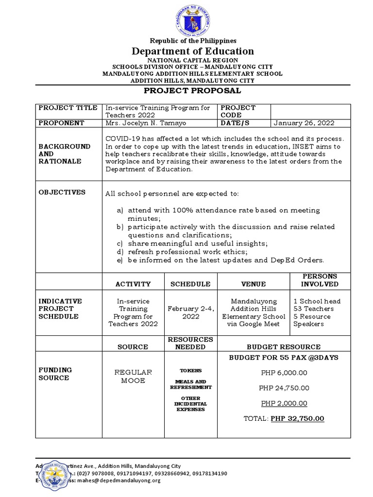 Department of Education: Project Proposal | PDF