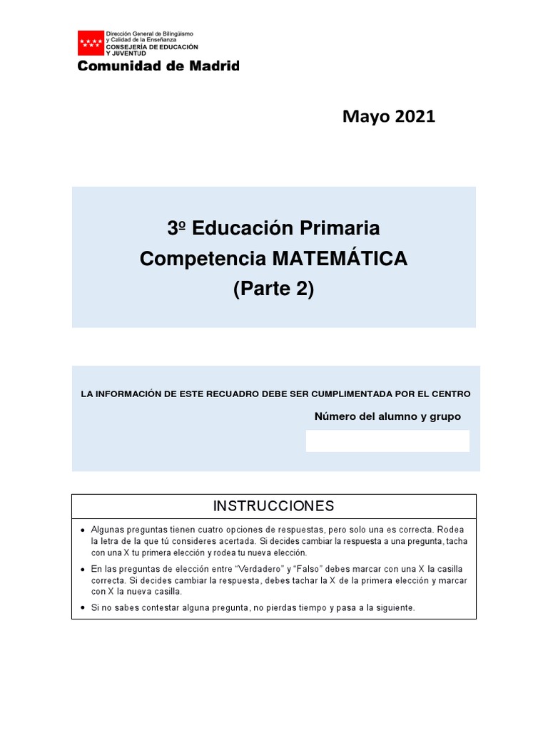 Competencia matemática en 3o de primaria: Calizas y avefrías | PDF