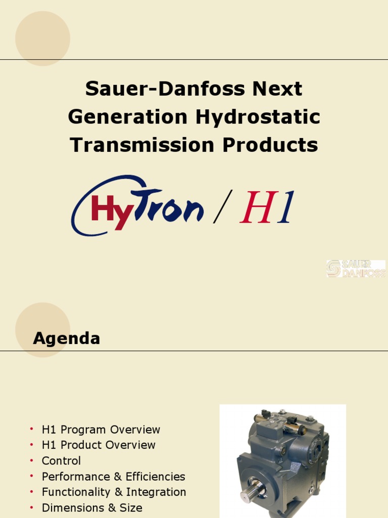 Sauer-Danfoss Next Generation Hydrostatic Transmission Products | PDF ...