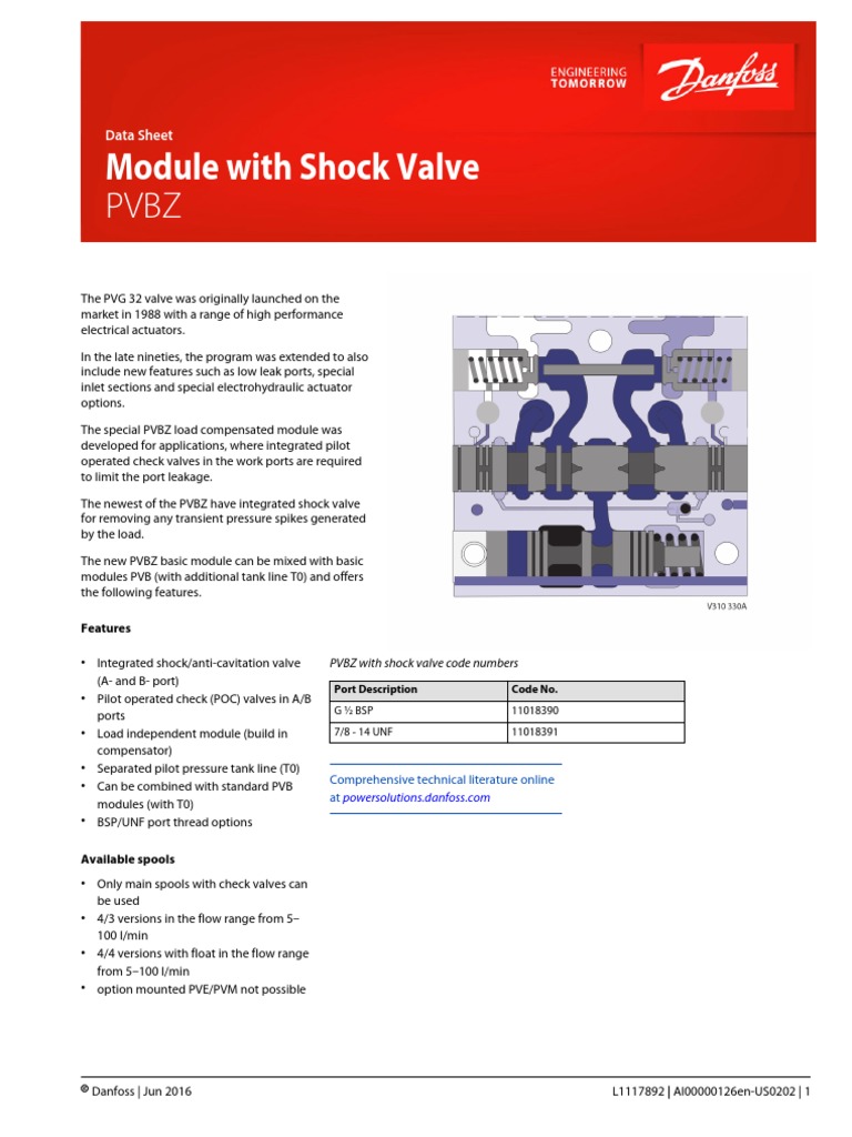 Module With Shock Valve: Data Sheet | PDF | Valve | Actuator