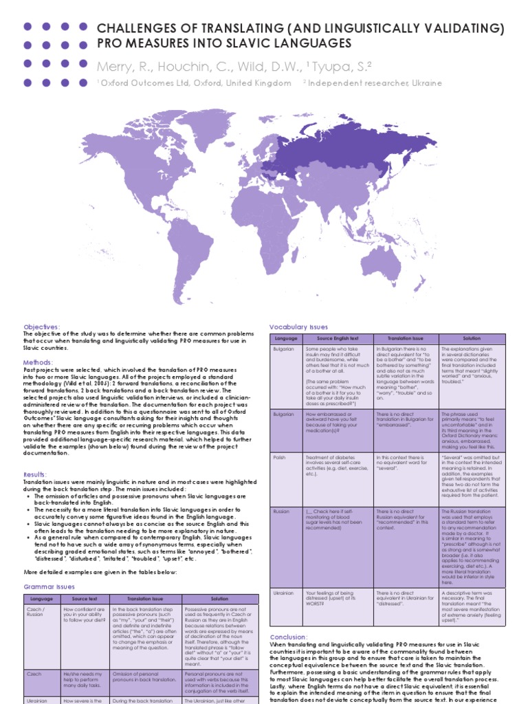 Linguistic Challenges and Translation Issues When Adapting Patient ...