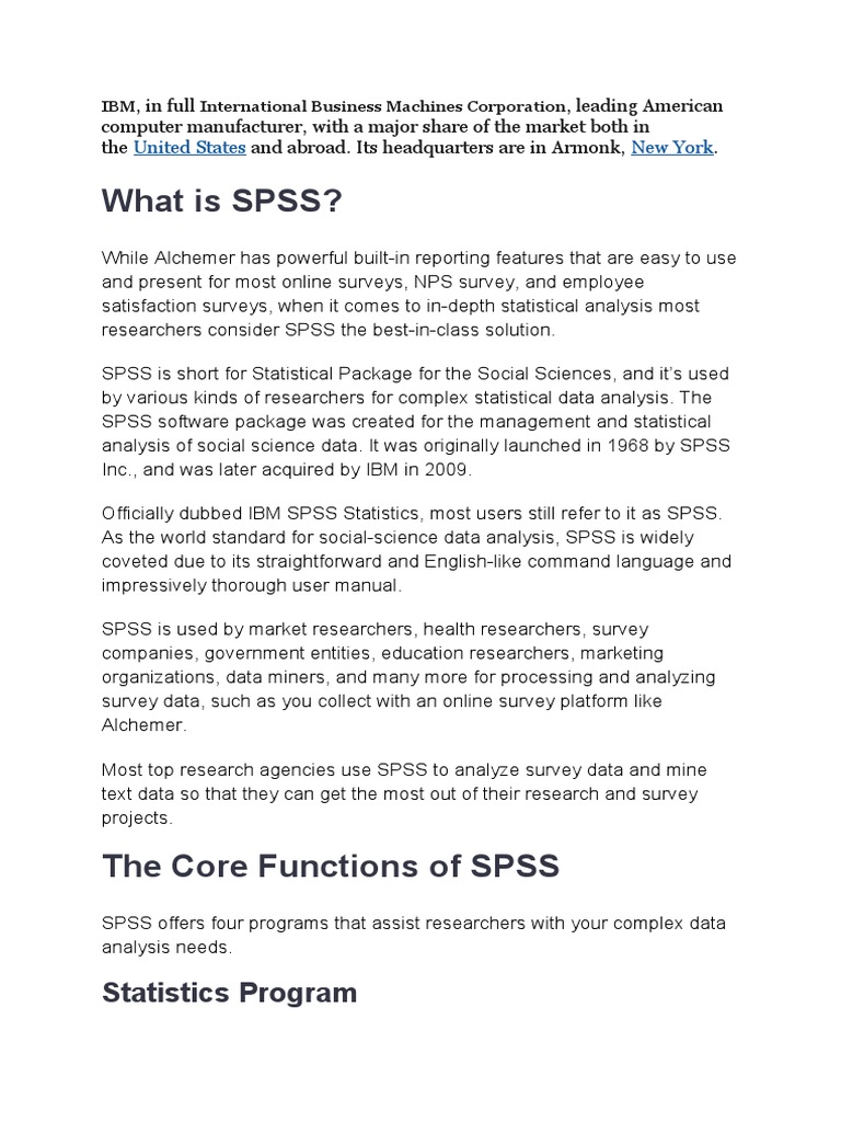 What Is SPSS?: Statistics Program | PDF | Spss | Statistics