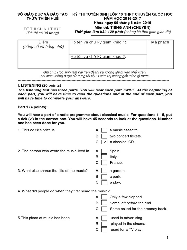Official English Exam for 10th Grade | PDF | Reading Comprehension ...