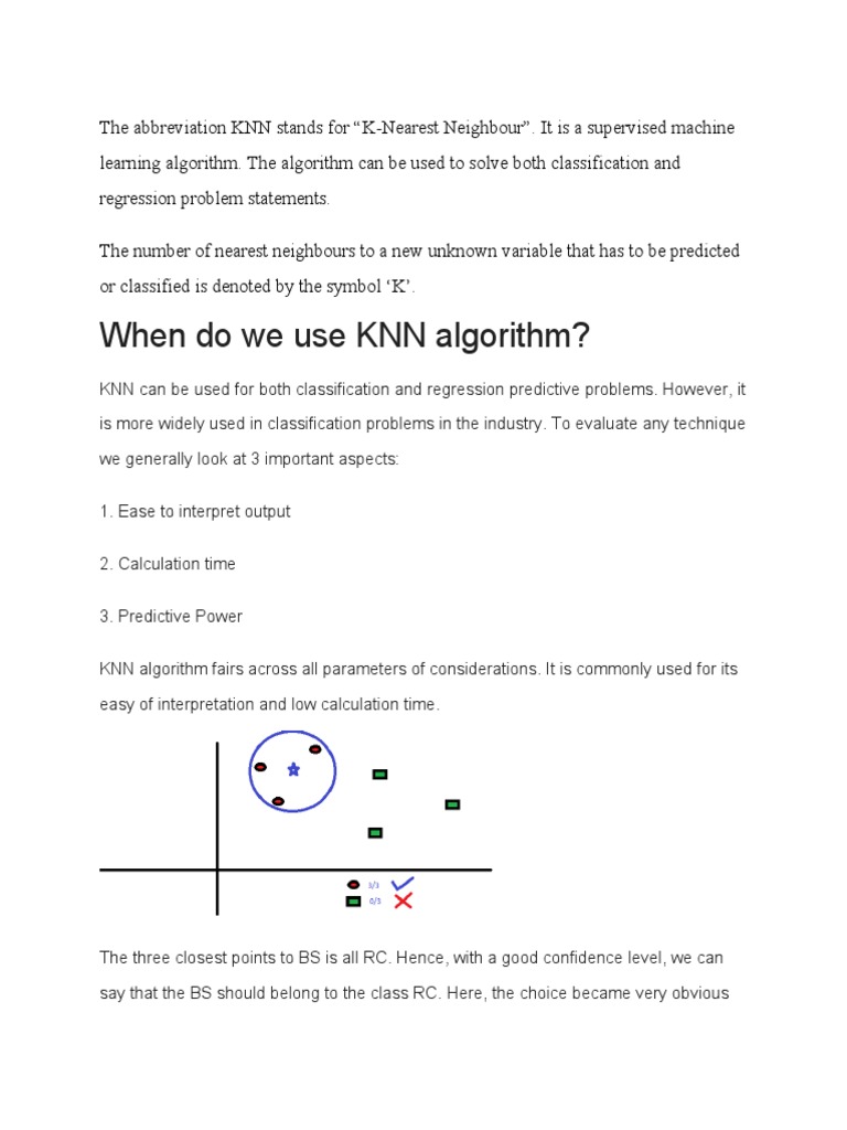 When Do We Use KNN Algorithm? | PDF | Cognition | Algorithms