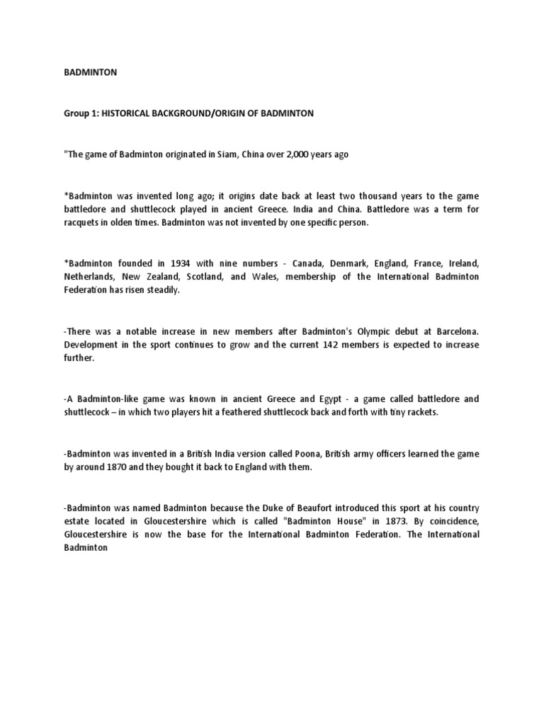 Badminton Pe Reviewer | PDF