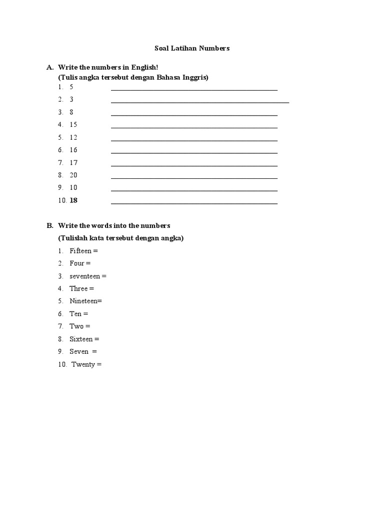 Soal Latihan Numbers Final | PDF