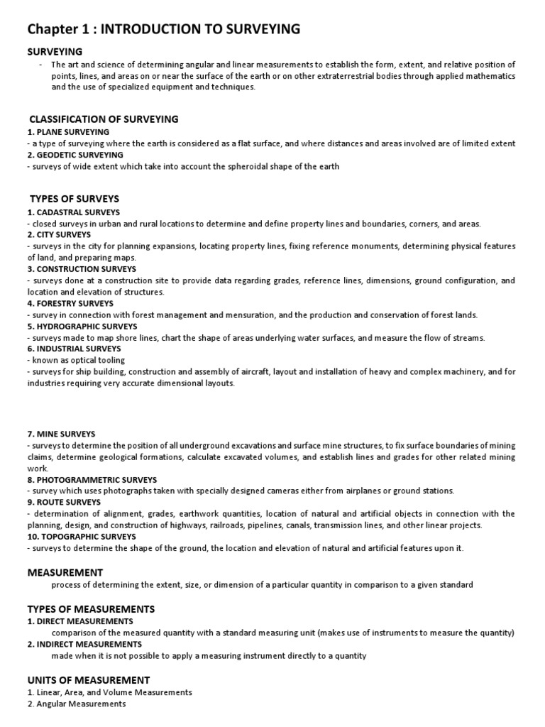 Elementary Surveying - Introduction To Surveying | PDF | Surveying | Measurement