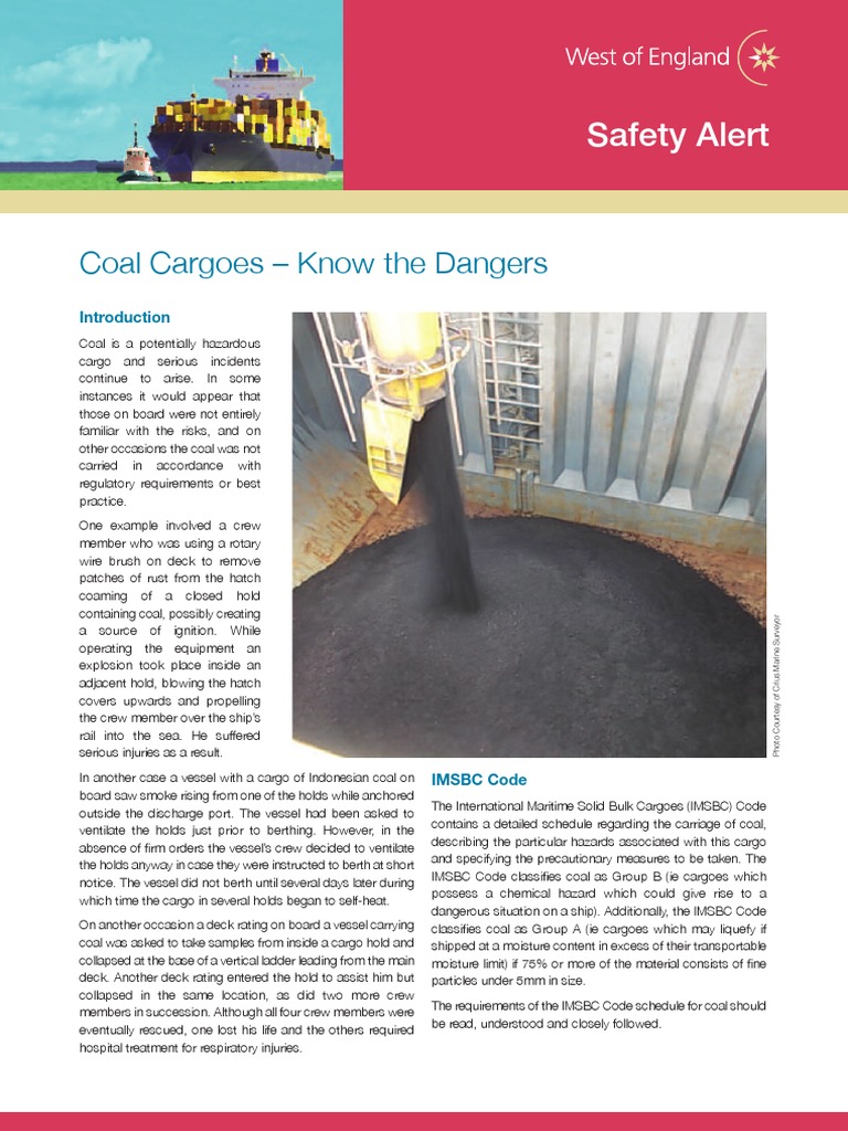 Coal Cargoes - Know The Dangers: Safety Alert | PDF | Carbon Monoxide ...